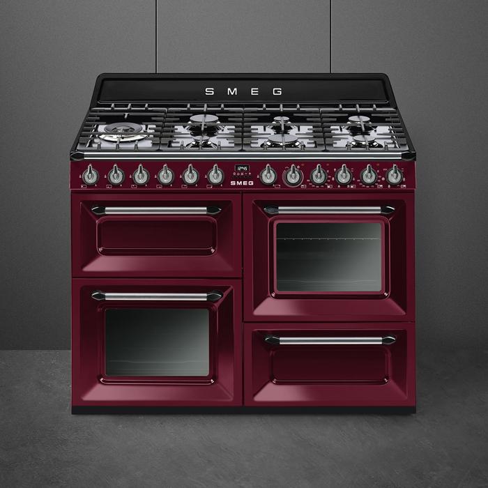 Smeg TR4110RW1 Victoria 110cm 4 cavity Cooker with Gas hob Dual Fuel ...