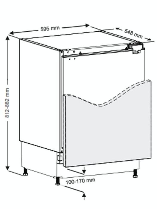CATA FBUF60 Built under counter Integrated Fridge White Built In ...