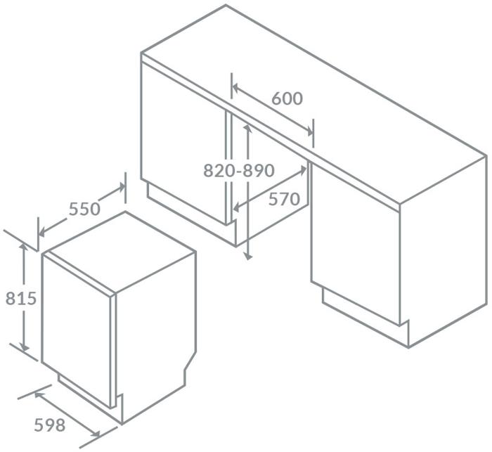 Prima PRDW206 60cm Integrated Dishwasher Built In Kitchens Appliances ...