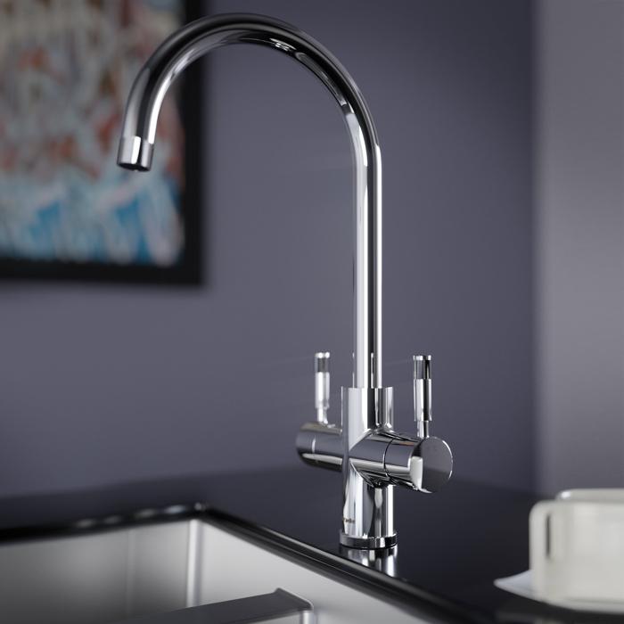 Montpellier 3in1SC Multiplex Swan Spout Hot Boiling Water Tap Chrome ...