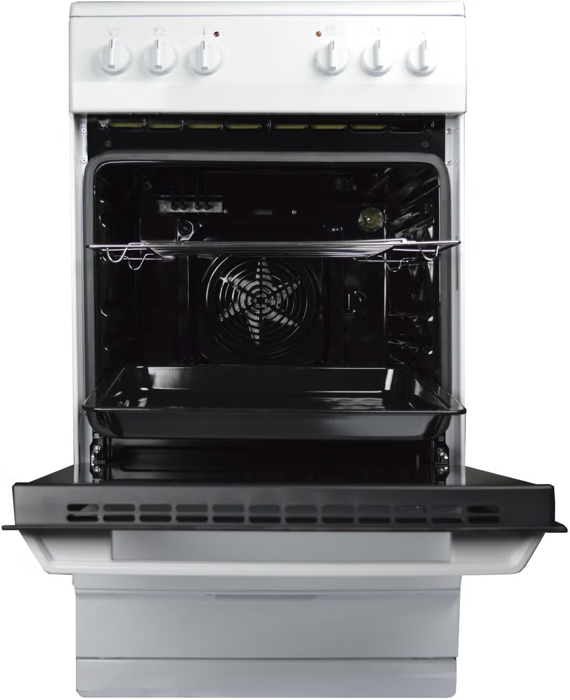 Amica AFC1530WH 50cm 4 Zone Ceramic Hob Freestanding Electric Cooker ...