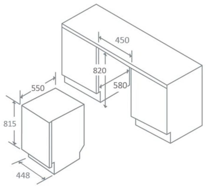 Prima PRDW300 Slimline 45cm 10 Places Integrated Dishwasher White Built ...
