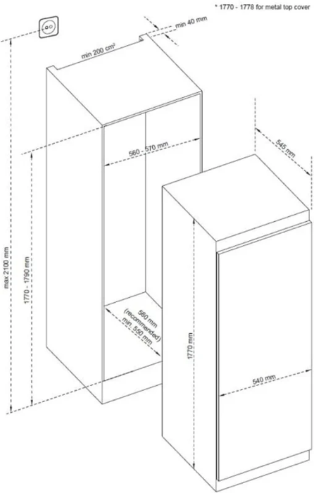 CDA CRI621 Integrated Fridge + CRI681 Integrated Freezer ( Integrated ...